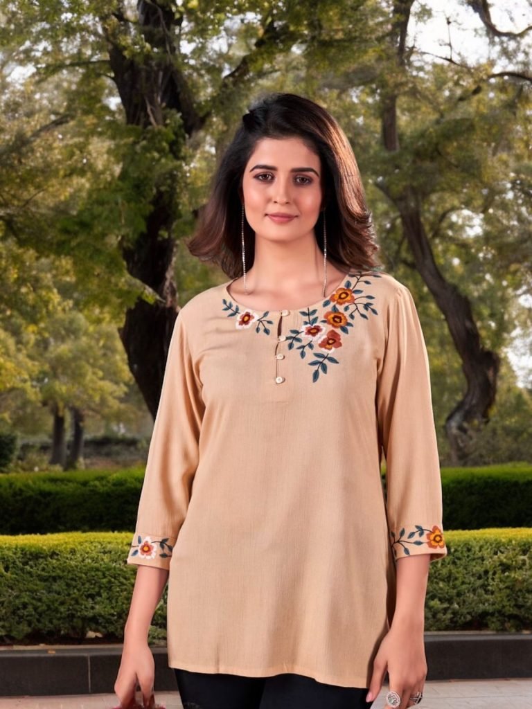 Embroidered Tunic Top - Cotton Island